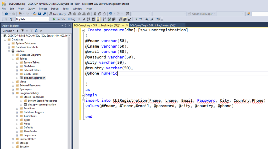 Web Technologies → Sql Command and Stored Procedure - Cuitutorial