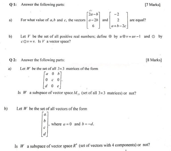 linear-algebra-past-question-paper-university-cuitutorial