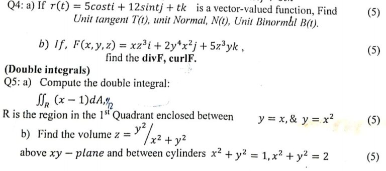 calculus III past/previous question paper| University | cuitutorial